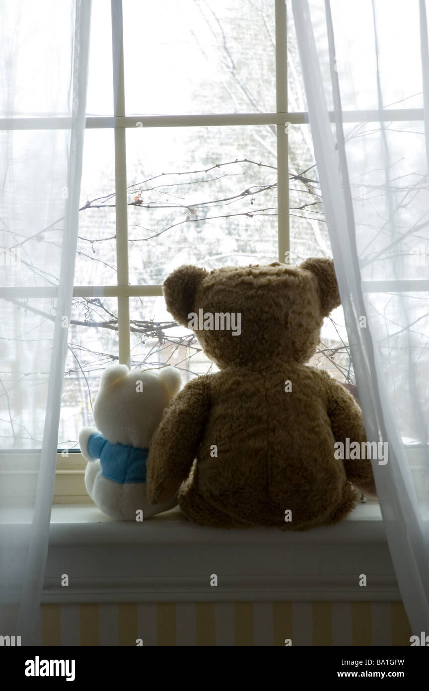 Teddy bears watching out of window hi-res stock photography and images ...