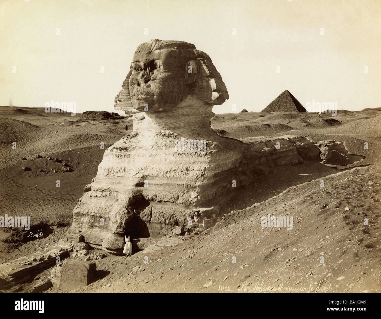 geography / travel, Egypt, Giza, Sphinx, photograph by Felix Bonfils ...