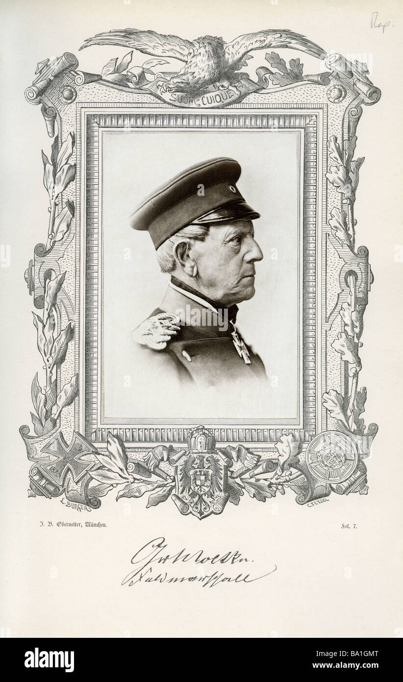 Moltke, Helmuth von, the Elder, 26.10.1800 - 24.4.1891, Prussian ...