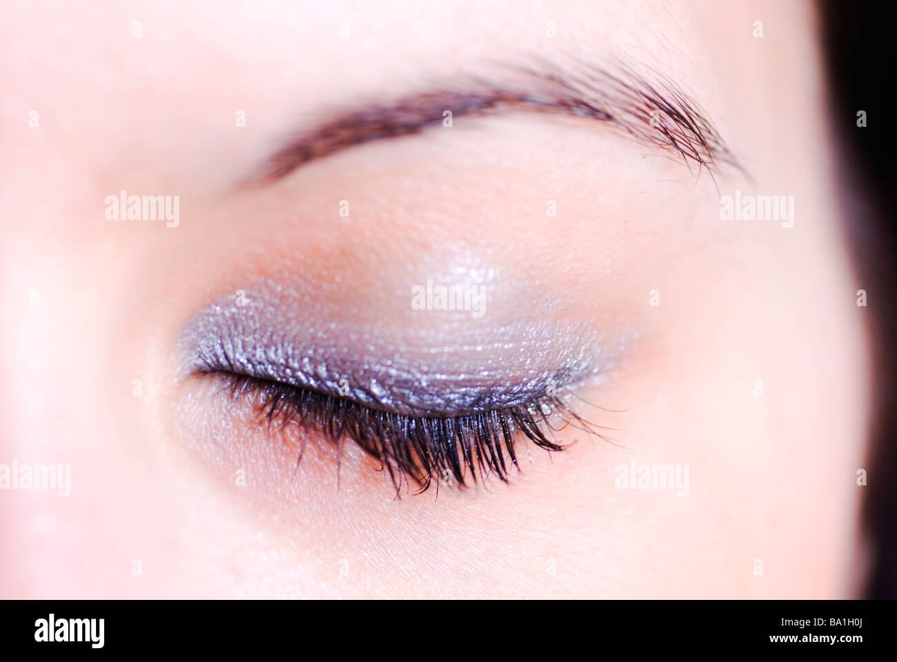 Closed eye blue eye shadow hi-res stock photography and images - Alamy