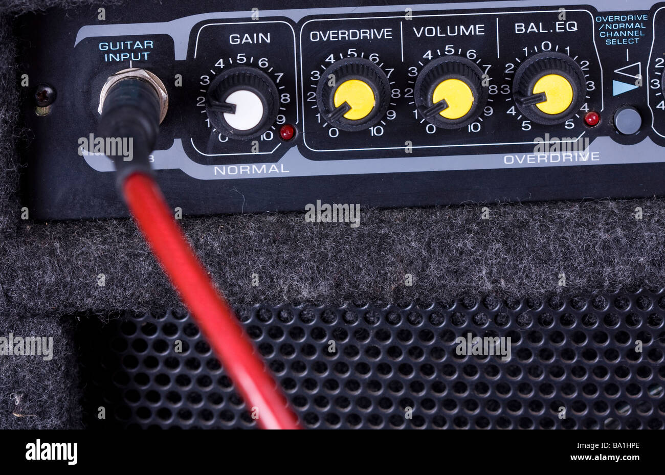 Amp with cables Stock Photo - Alamy