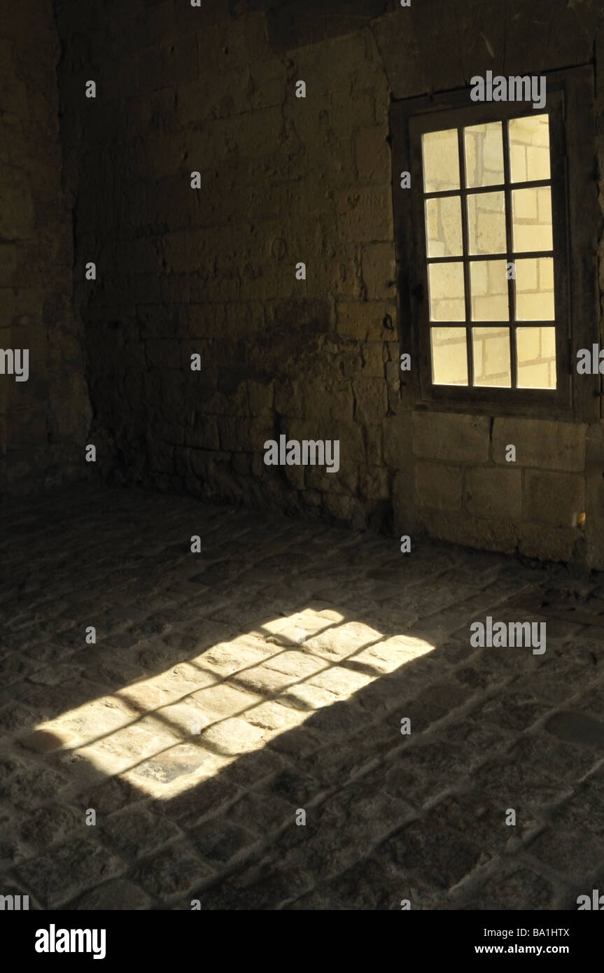 An empty cobblestoned medieval room, France Stock Photo - Alamy