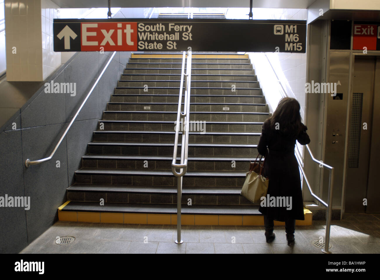 Entrance to the South Ferry Terminal of the New York subways Stock ...