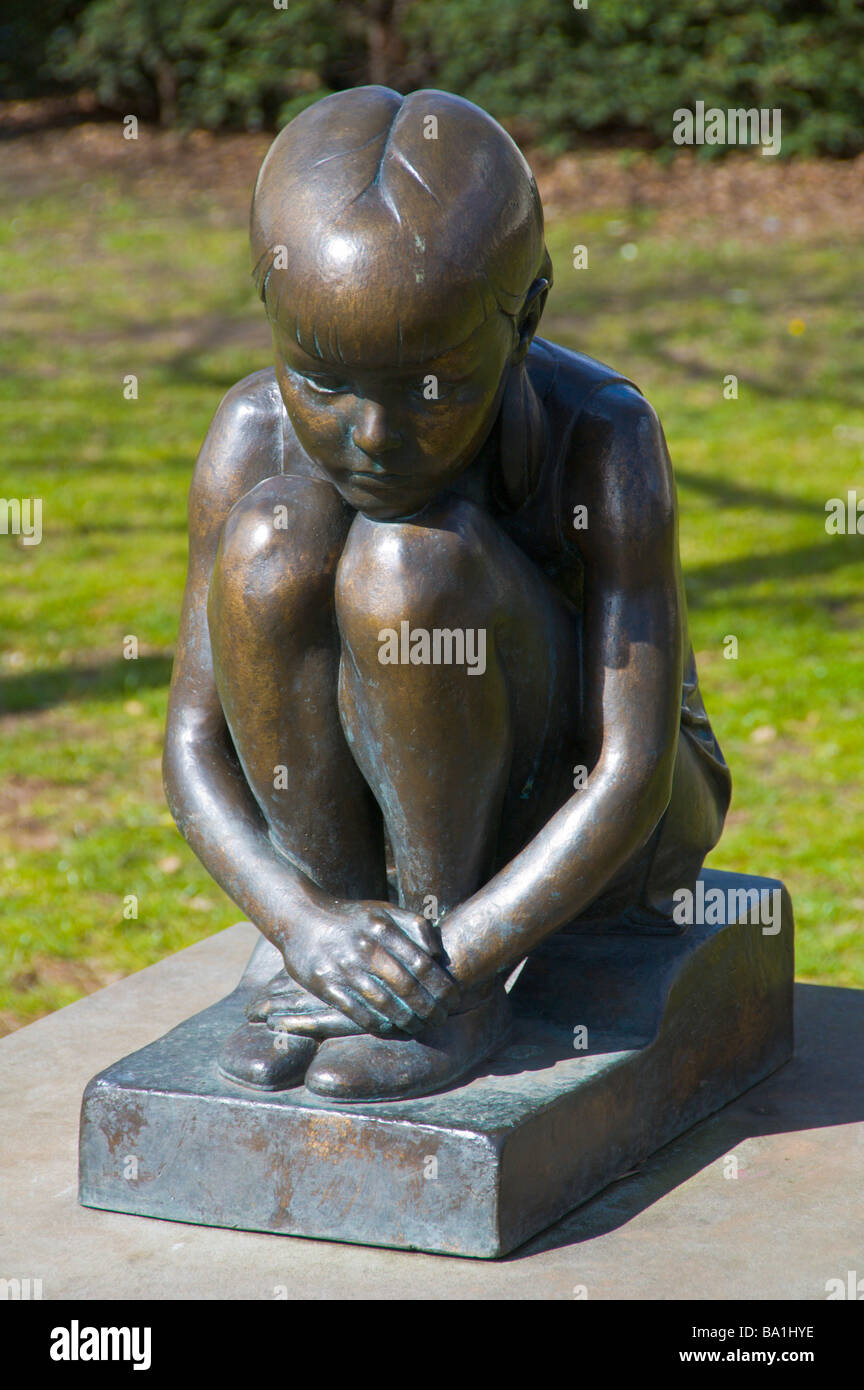 GIRL sculpture by artist Robert Thomas in public park Cardiff South ...