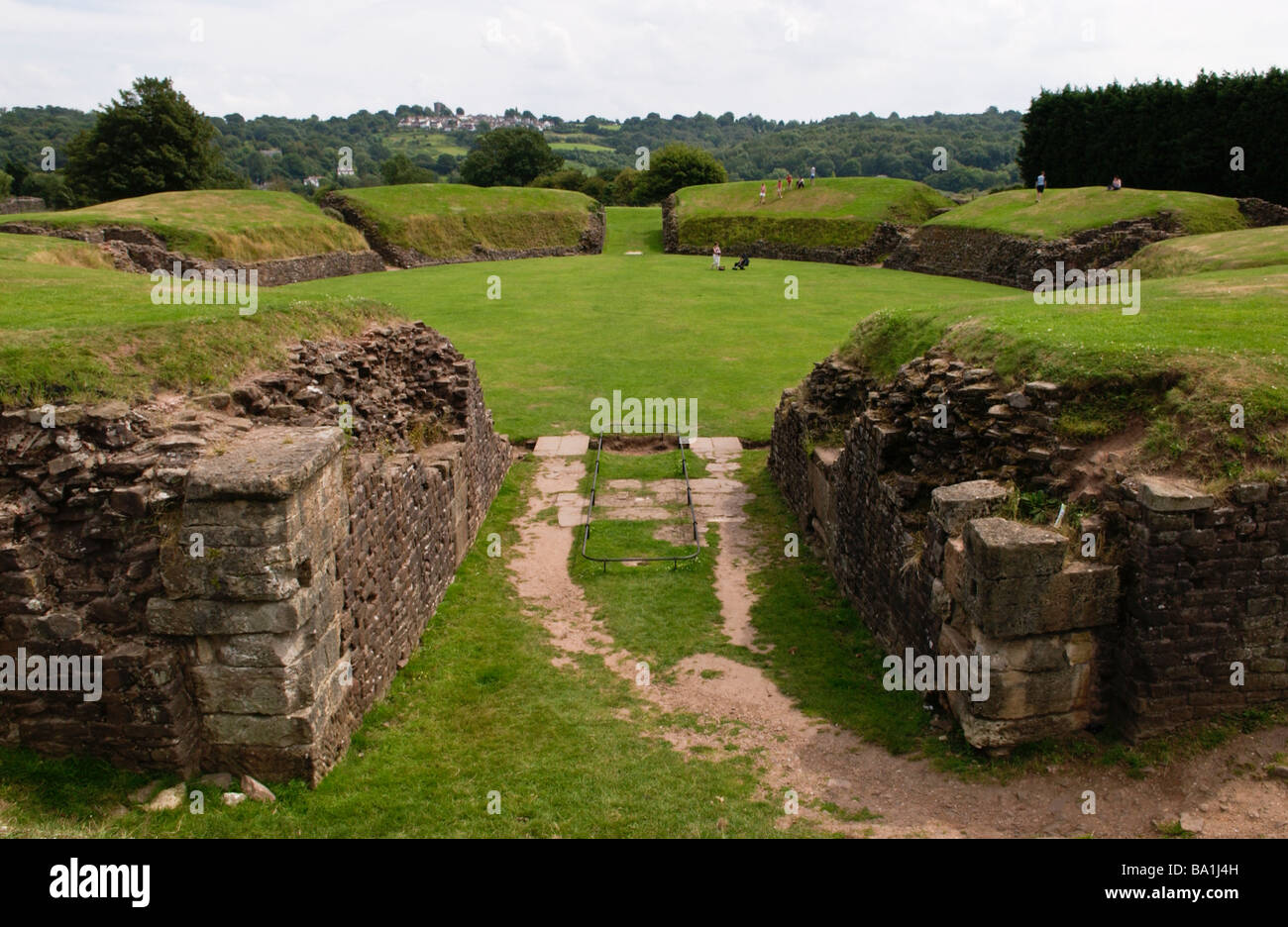 Roman amphitheatre in Caerleon South Wales UK Stock Photo - Alamy