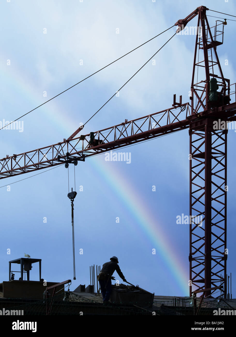 Construction crane rainbow hi-res stock photography and images - Alamy