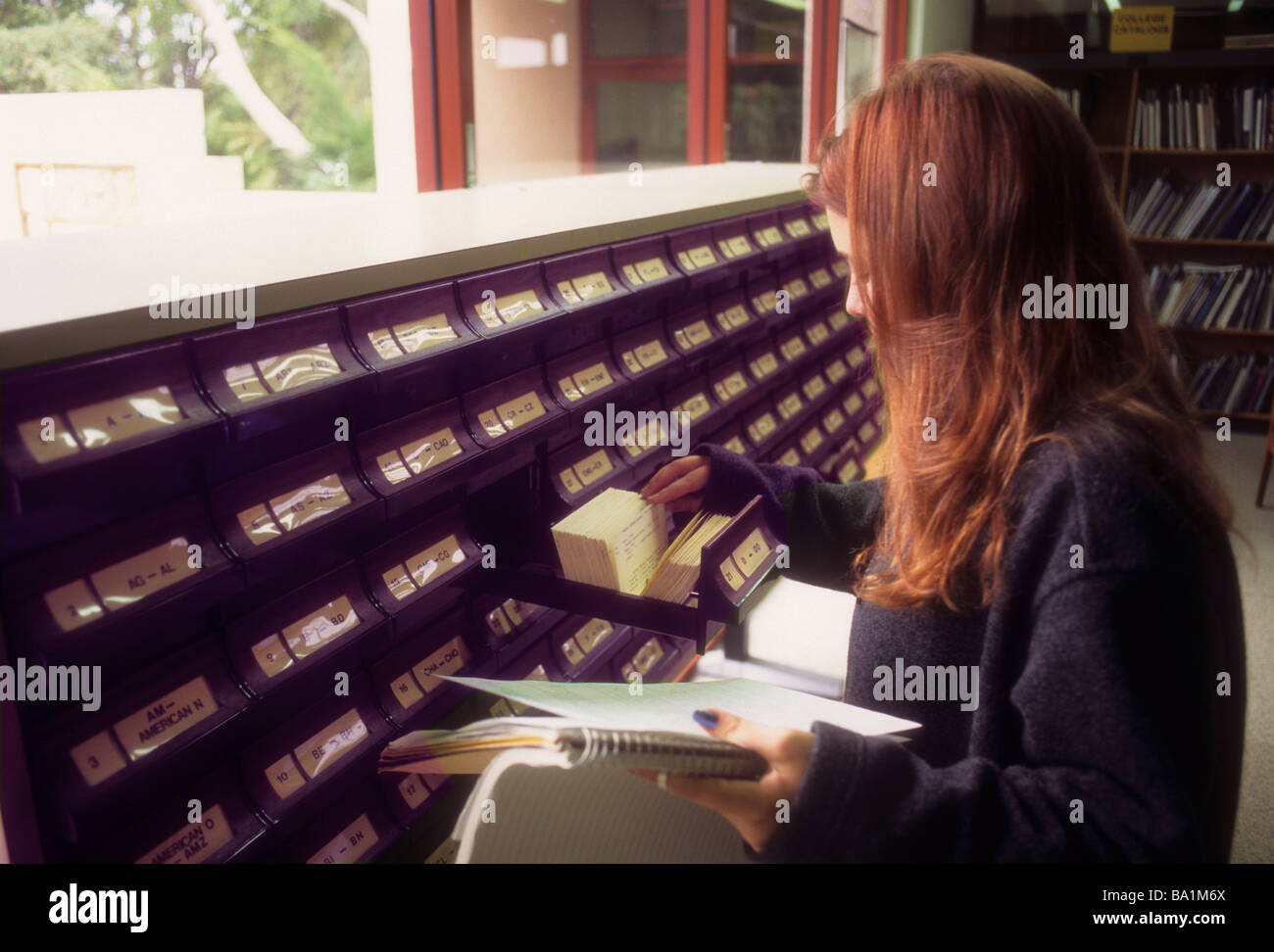 Library card index file locate sort identify organize find name title ...