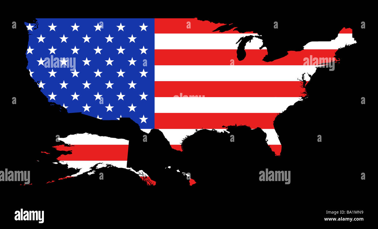 Black usa map hi-res stock photography and images - Alamy