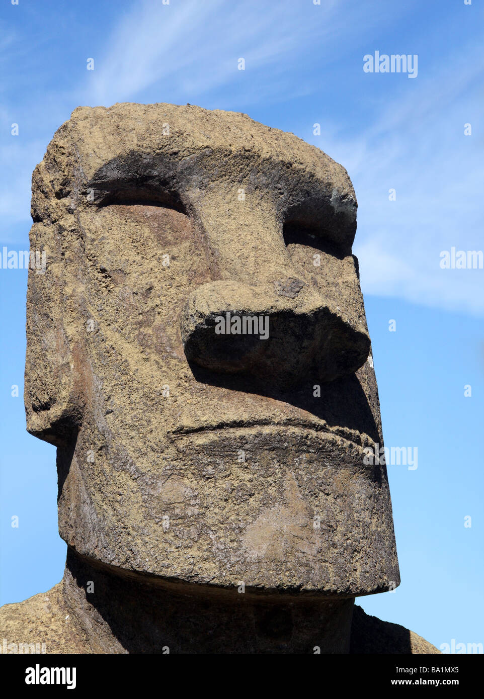 Close-up of a statue on Easter Island Stock Photo - Alamy