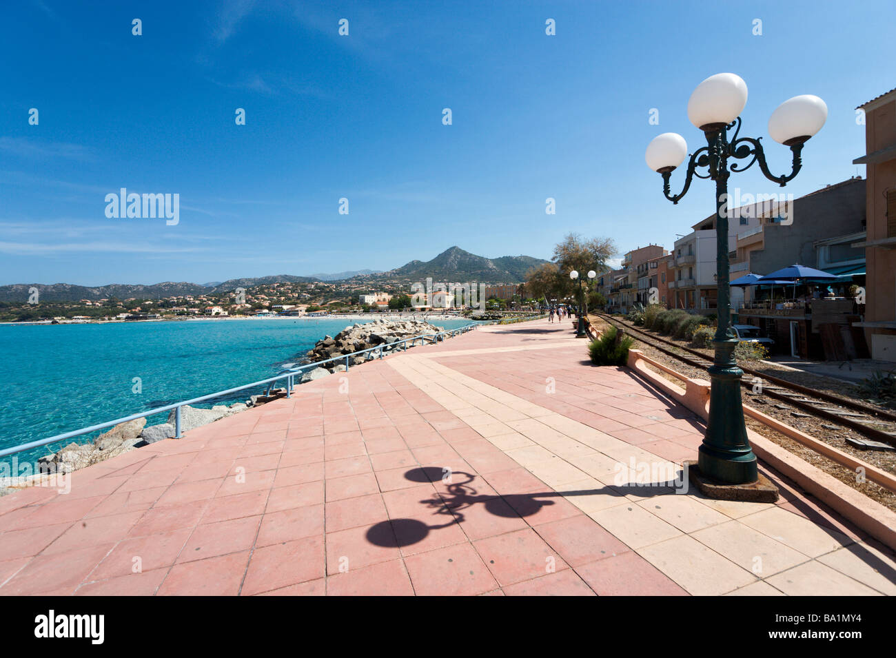 Seafront Promenade, L'Ile Rousse, La Balagne, Corsica, France Stock ...