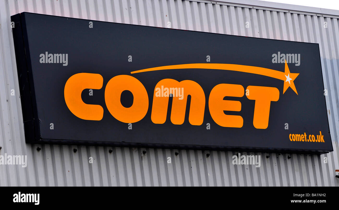 Comet store sign Stock Photo - Alamy