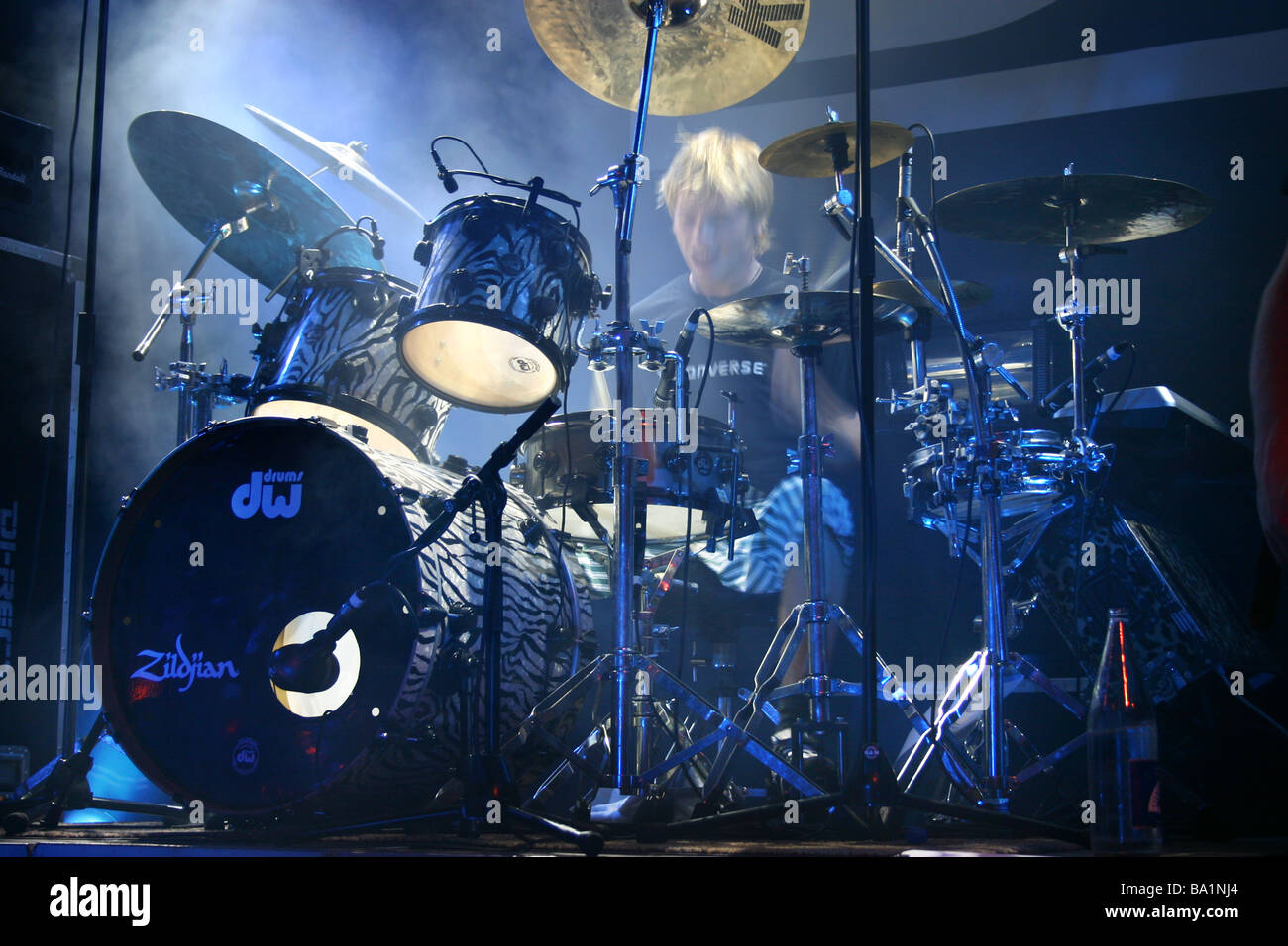 drummer on stage in live gig Stock Photo - Alamy