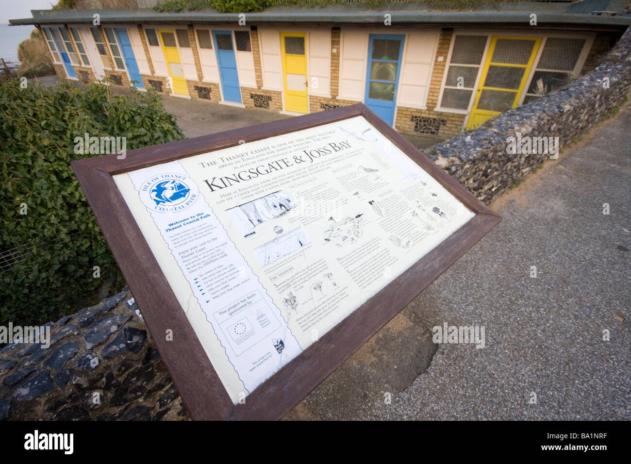 Josh Bay and Kingsgate Bay information board Stock Photo - Alamy