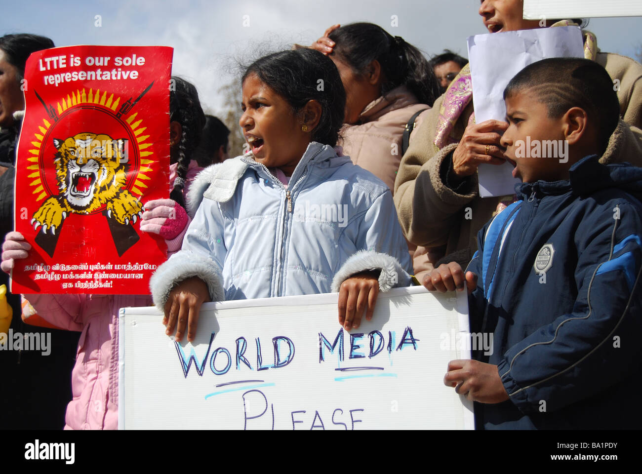Tamil protest sri lanka flags hi-res stock photography and images - Alamy