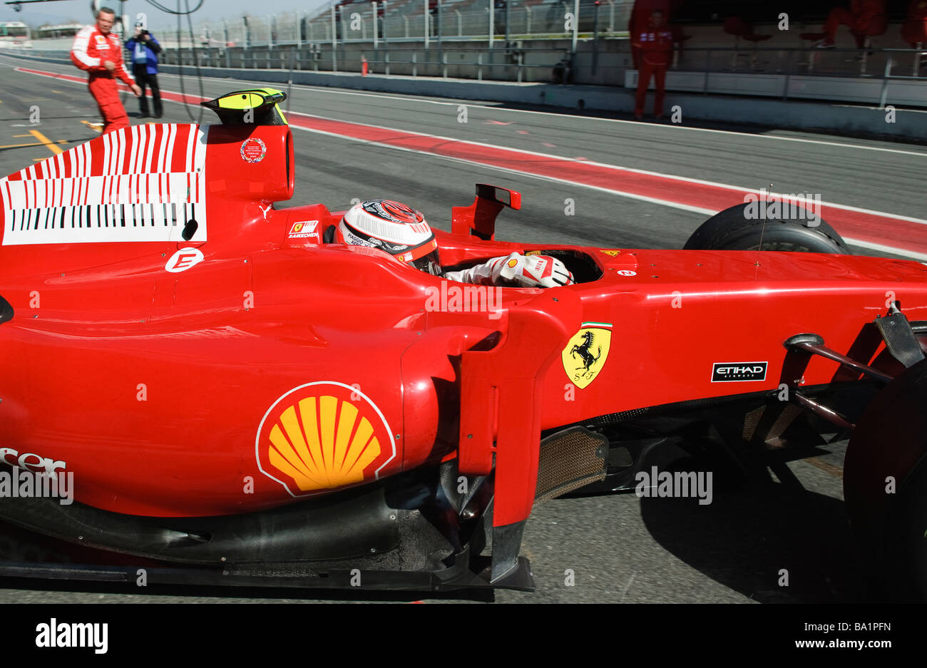 Kimi RAEIKKOENEN in the Ferrari F60 car during Formula One testing ...
