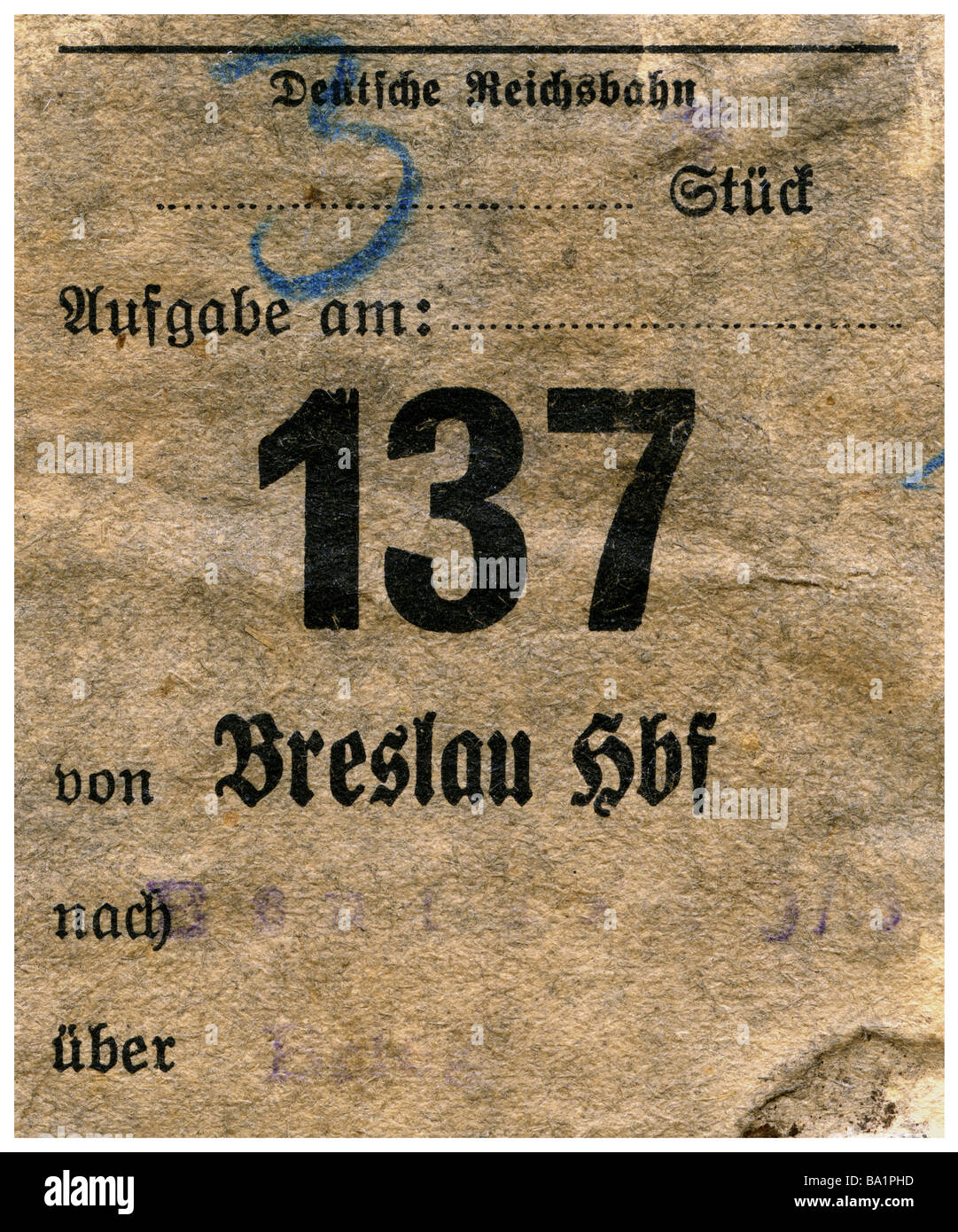 transport / transportation, railway, tickets, Germany, Breslau Central ...
