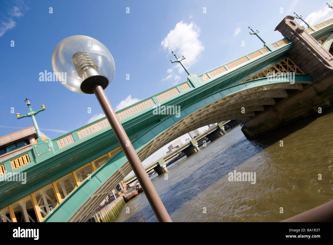 Southwark Bridge and lamp Stock Photo - Alamy