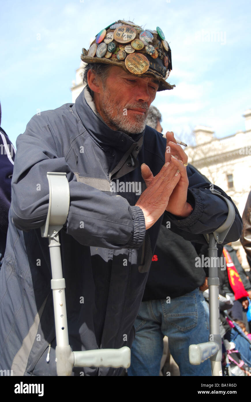 Brian Haw Parliament Square Westminster Anti war demonstrator Stock ...