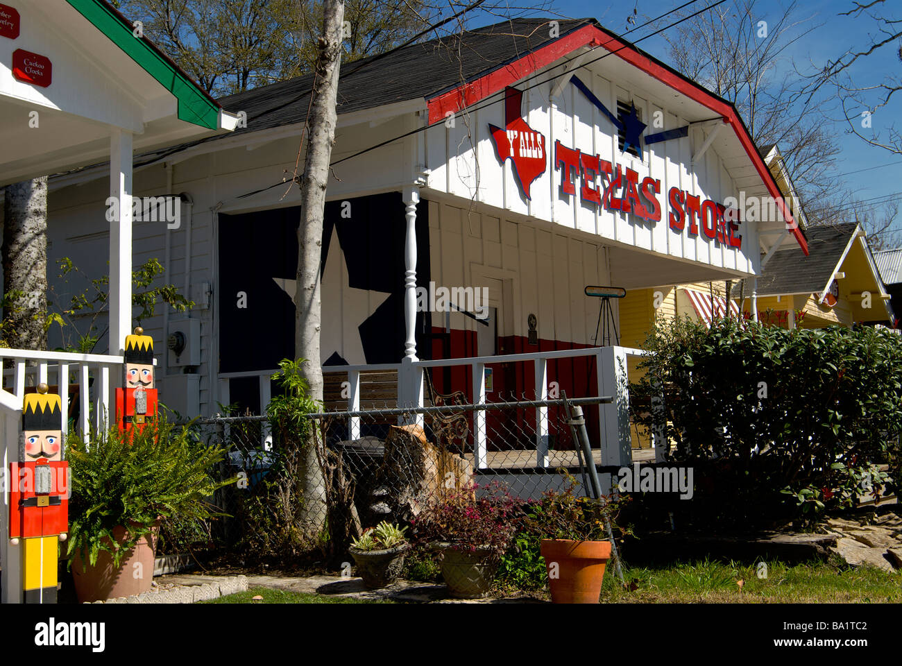 shops in Old Town Spring Texas Stock Photo - Alamy