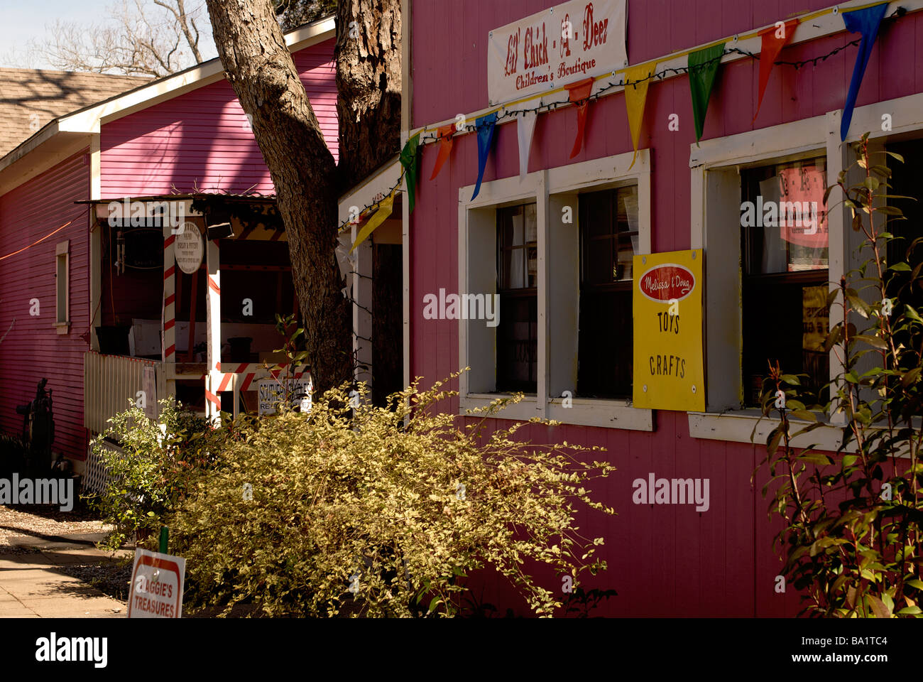 shops in Old Town Spring Texas Stock Photo - Alamy