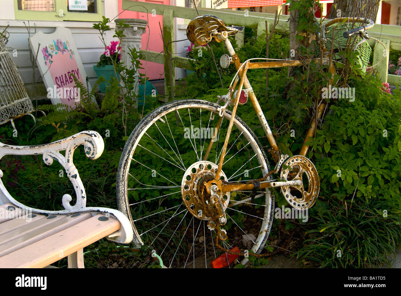 Leaning bicycle bush hi-res stock photography and images - Alamy