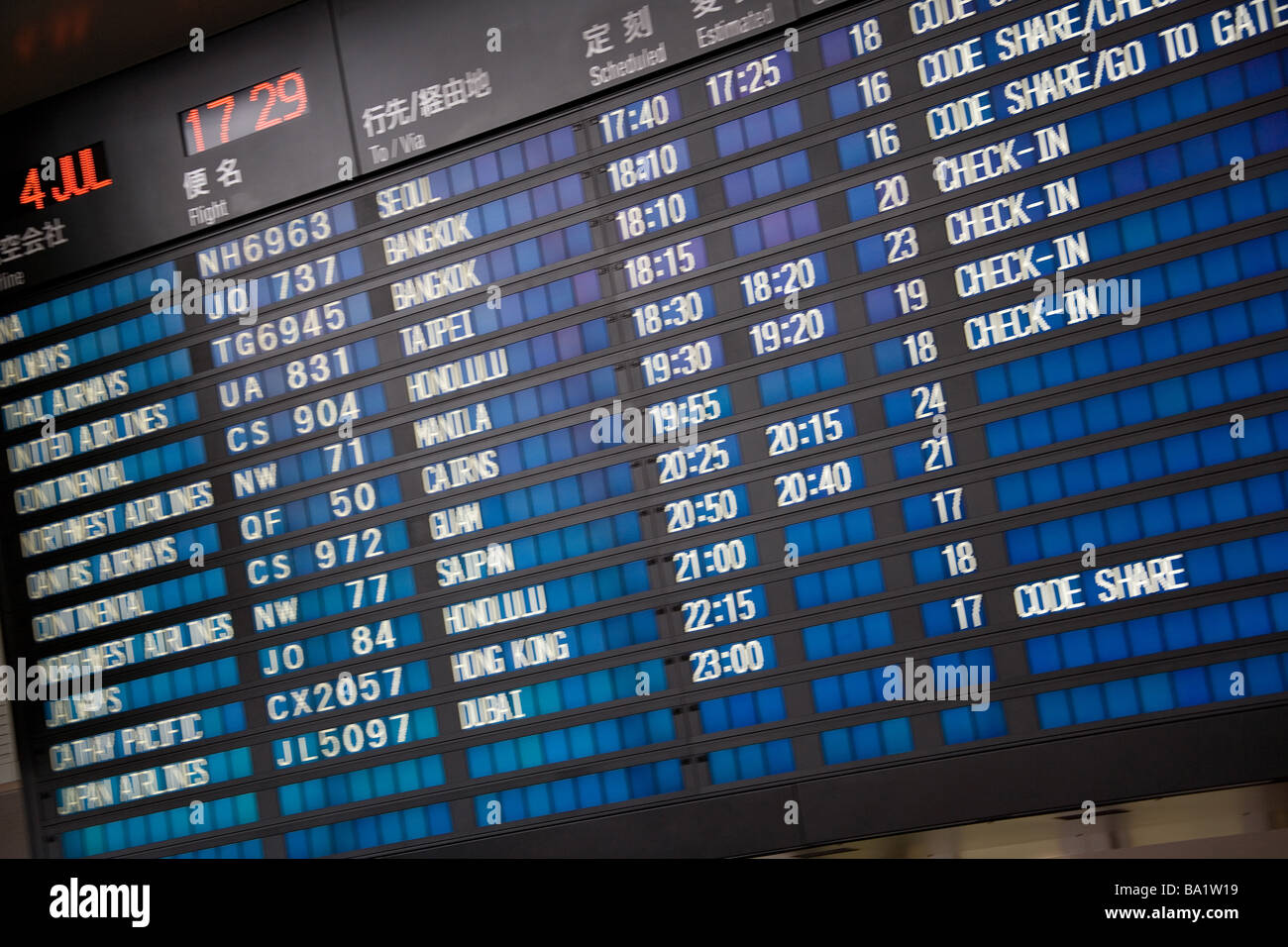 Bulletin Board at Airport Stock Photo - Alamy