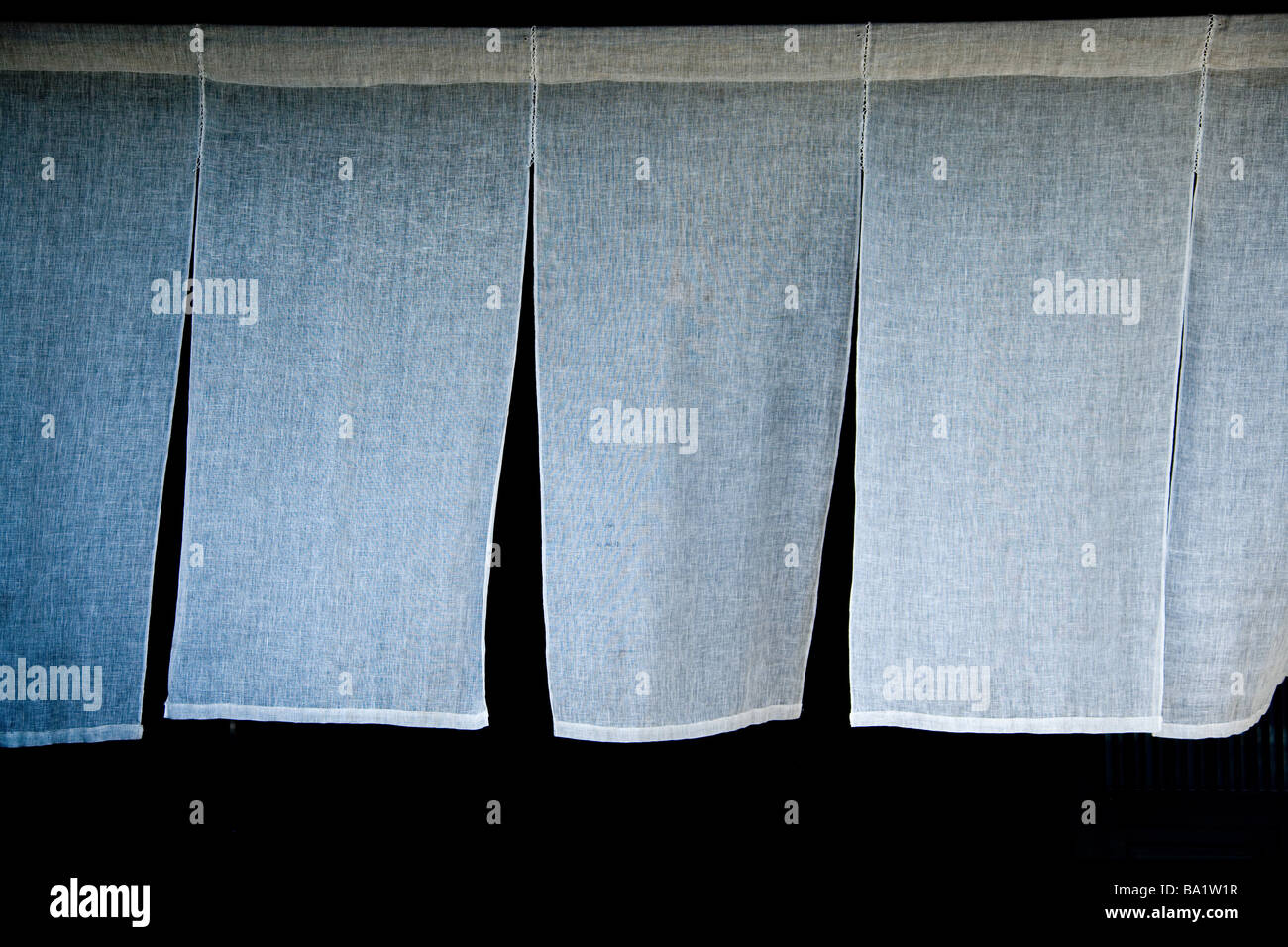 Curtains Waving at Shop in Tajimi-Shi Stock Photo - Alamy