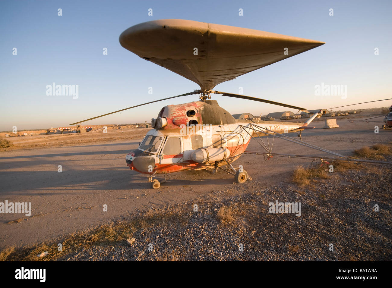Baqubah, Iraq - An Iraqi Mi-2 helicopter sits on the flight deck ...