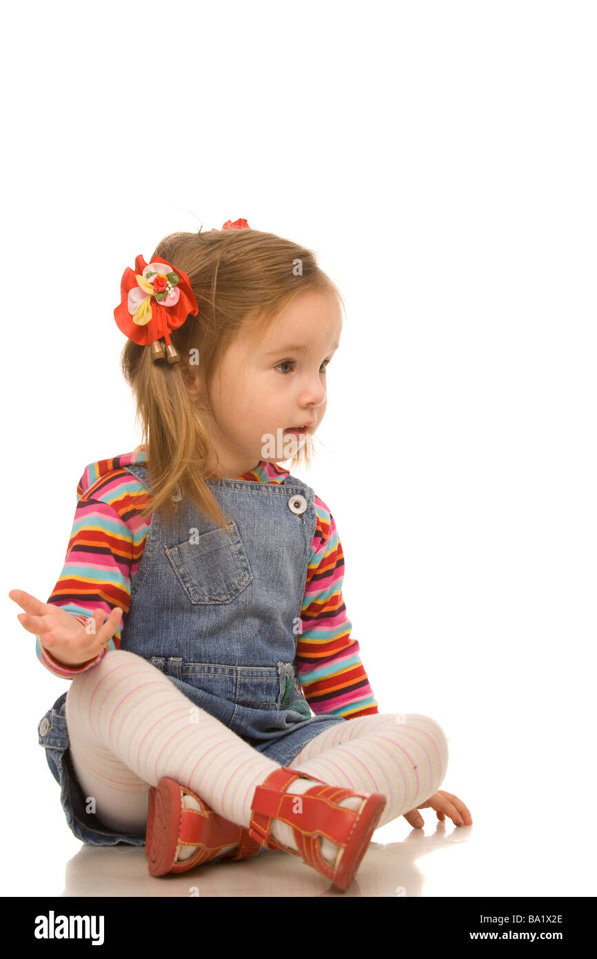 little girl on a white background Stock Photo - Alamy