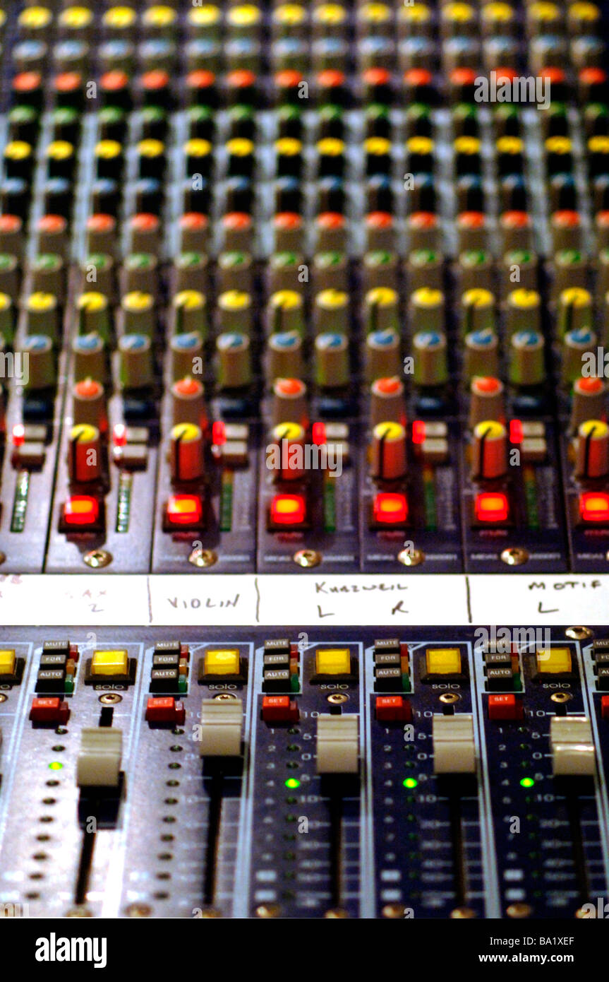 Audio mixing board Stock Photo - Alamy
