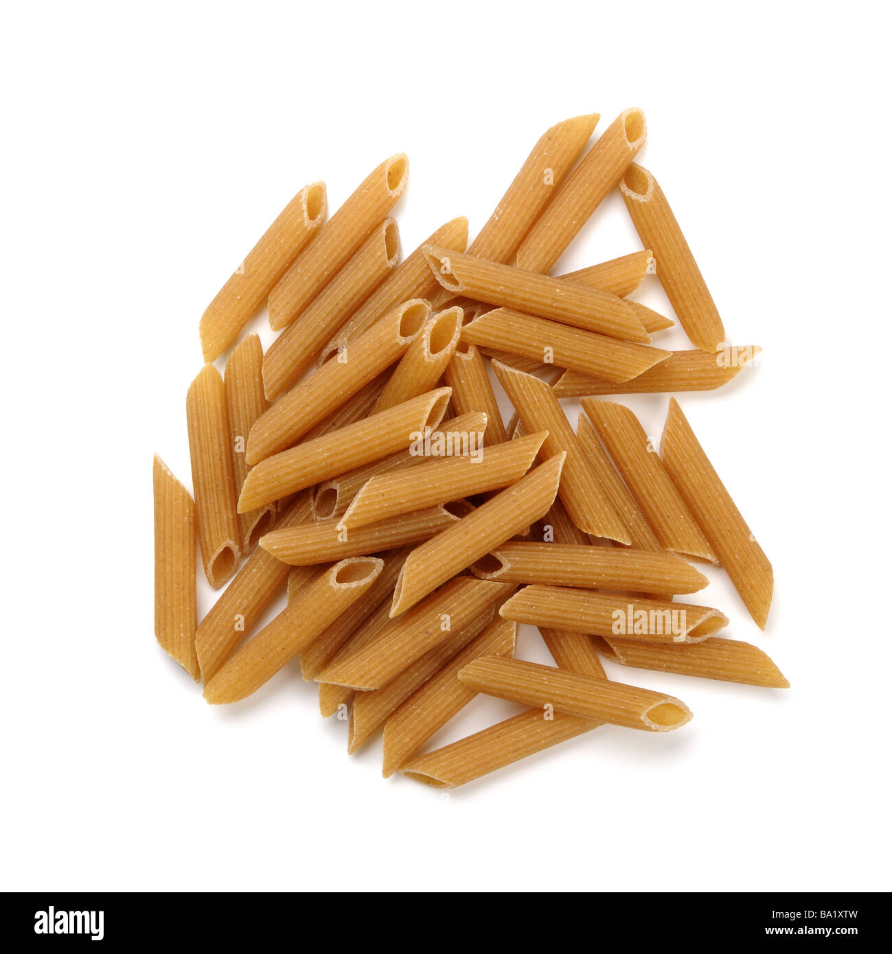 Dried wholemeal penne pasta Stock Photo - Alamy