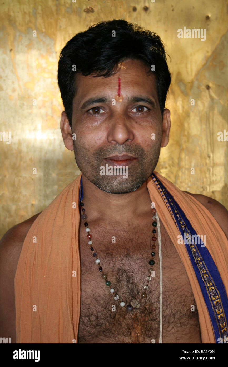 Portrait of Indian Priest at the Jagganath Temple, Koraput, India Stock ...