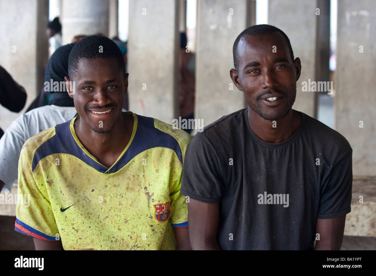 Two Young Men at Port de Peche in Nouakchott Mauritania Stock Photo - Alamy