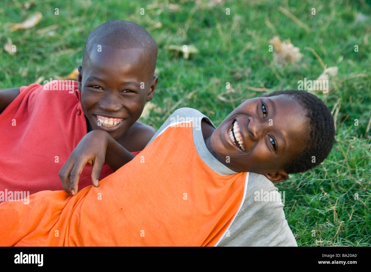 Two Smiling Boys in Segou Mali West Africa Stock Photo - Alamy