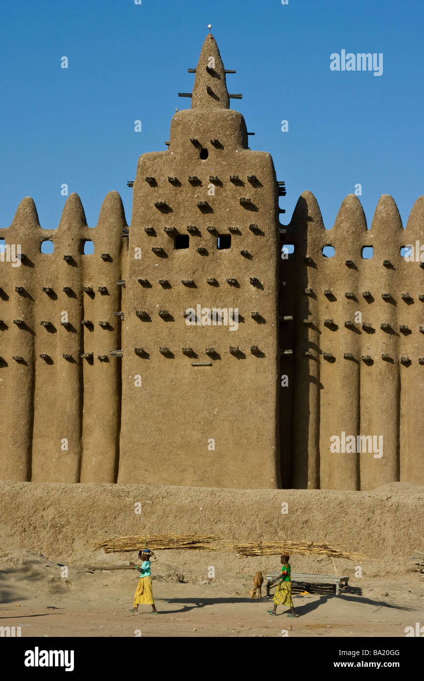 The Great Mosque in Djenne Mali a UNESCO World Heritage Site Stock ...