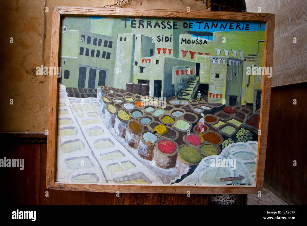 Sign Pointing to Terrace for Viewing the Tannery the Medina in Fez ...