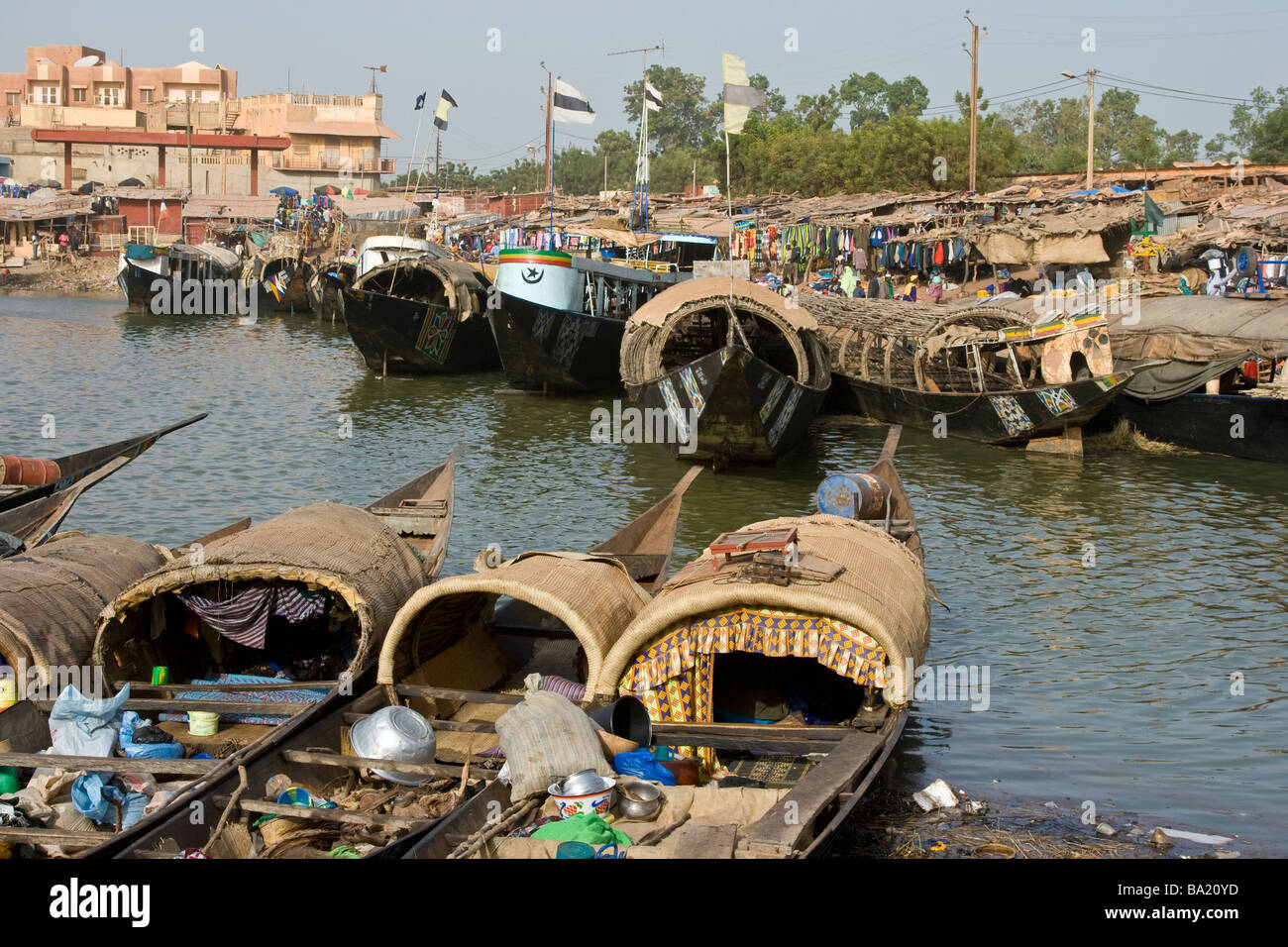 Pinasse Boats at the Port in Mopti Mali West Africa Stock Photo - Alamy