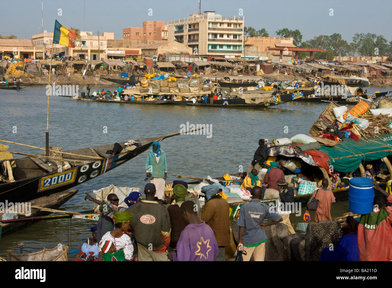 Pinasse Boats at the Port in Mopti Mali West Africa Stock Photo - Alamy