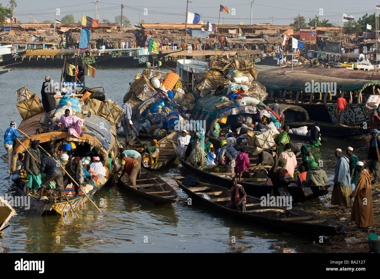 Pinasse Boats at the Port in Mopti Mali West Africa Stock Photo - Alamy