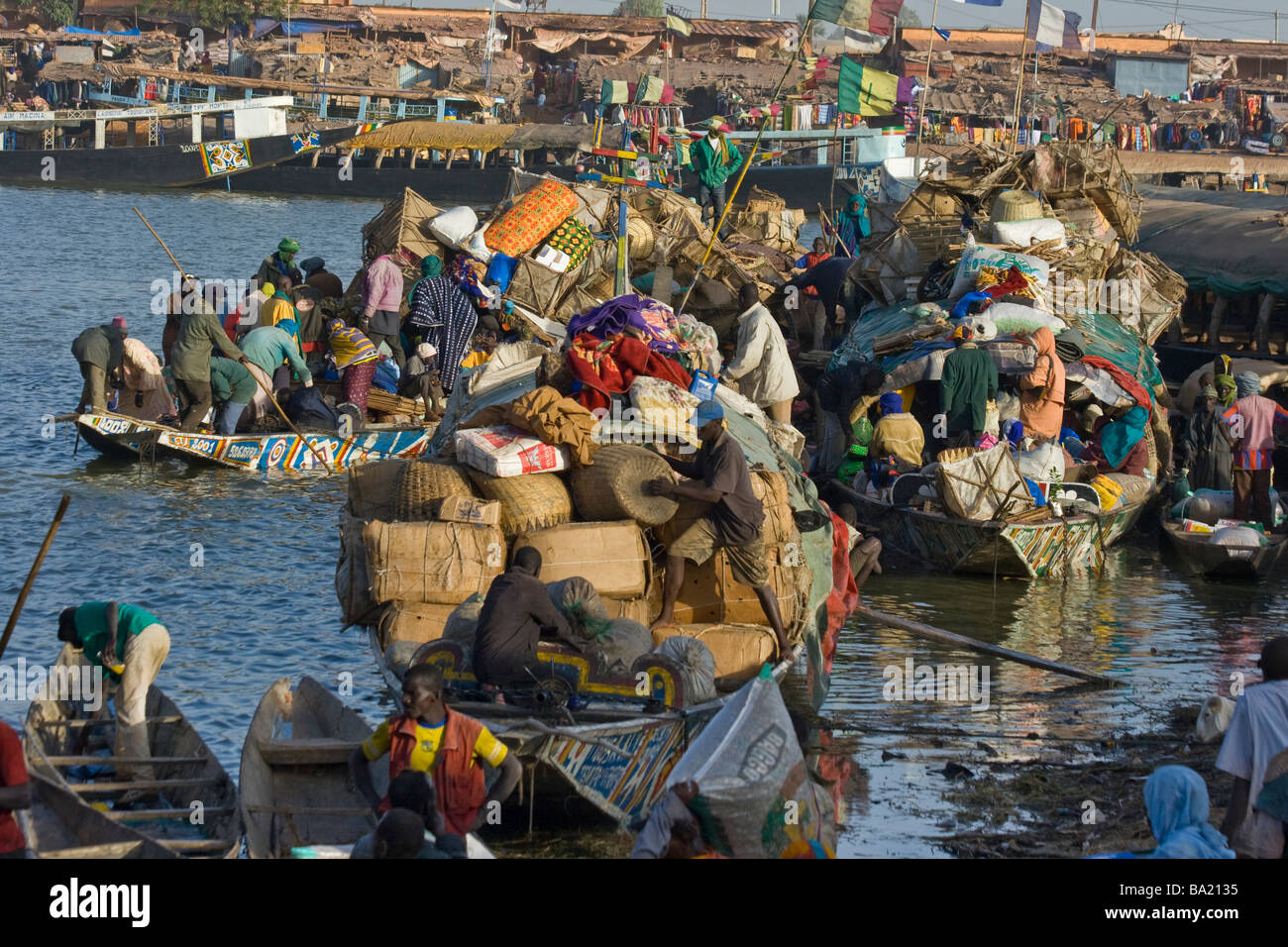 Pinasse Boats at the Port in Mopti Mali West Africa Stock Photo - Alamy