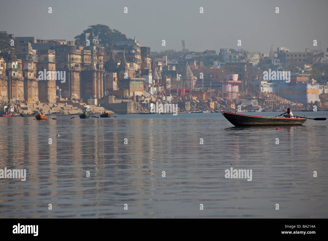 Bathing in the Ganges River in Varanasi India Stock Photo - Alamy