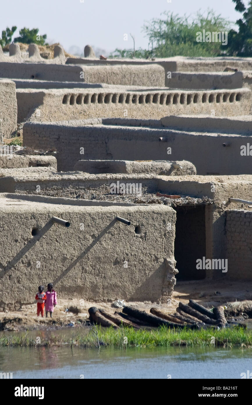 Village Scene from the Comanav Boat to Timbuktu on the Niger River in ...