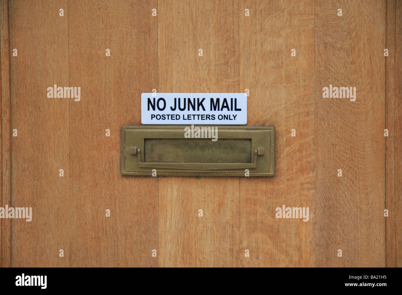 A generic 'No Junk Mail' sign on a residential property in West Lodon ...