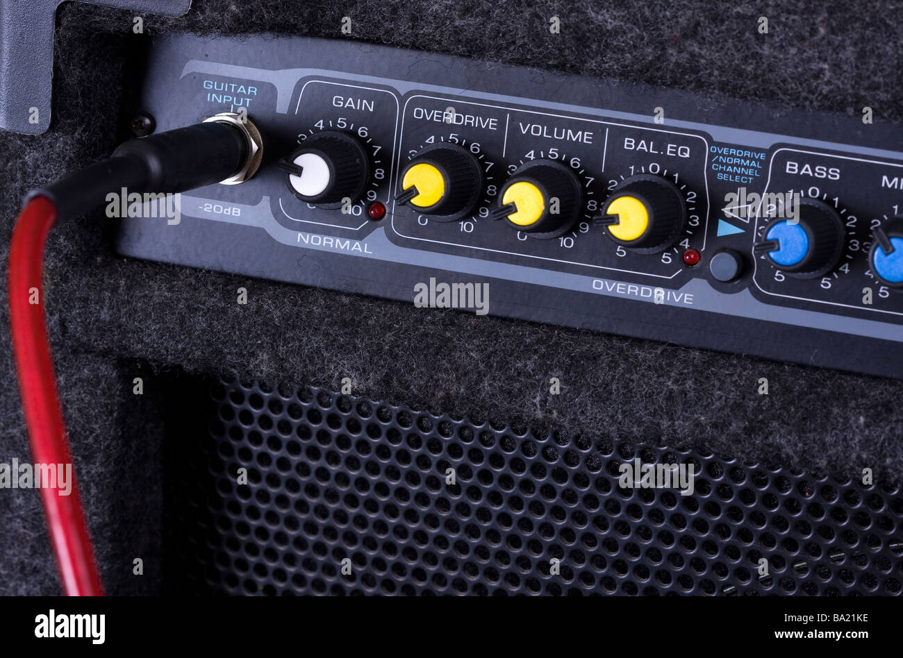 Amp with cables Stock Photo - Alamy