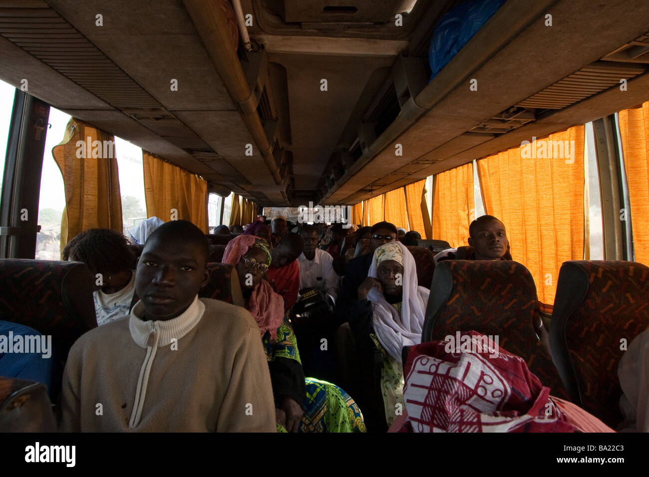 Inside a Full Bus in Mali West Africa Stock Photo - Alamy