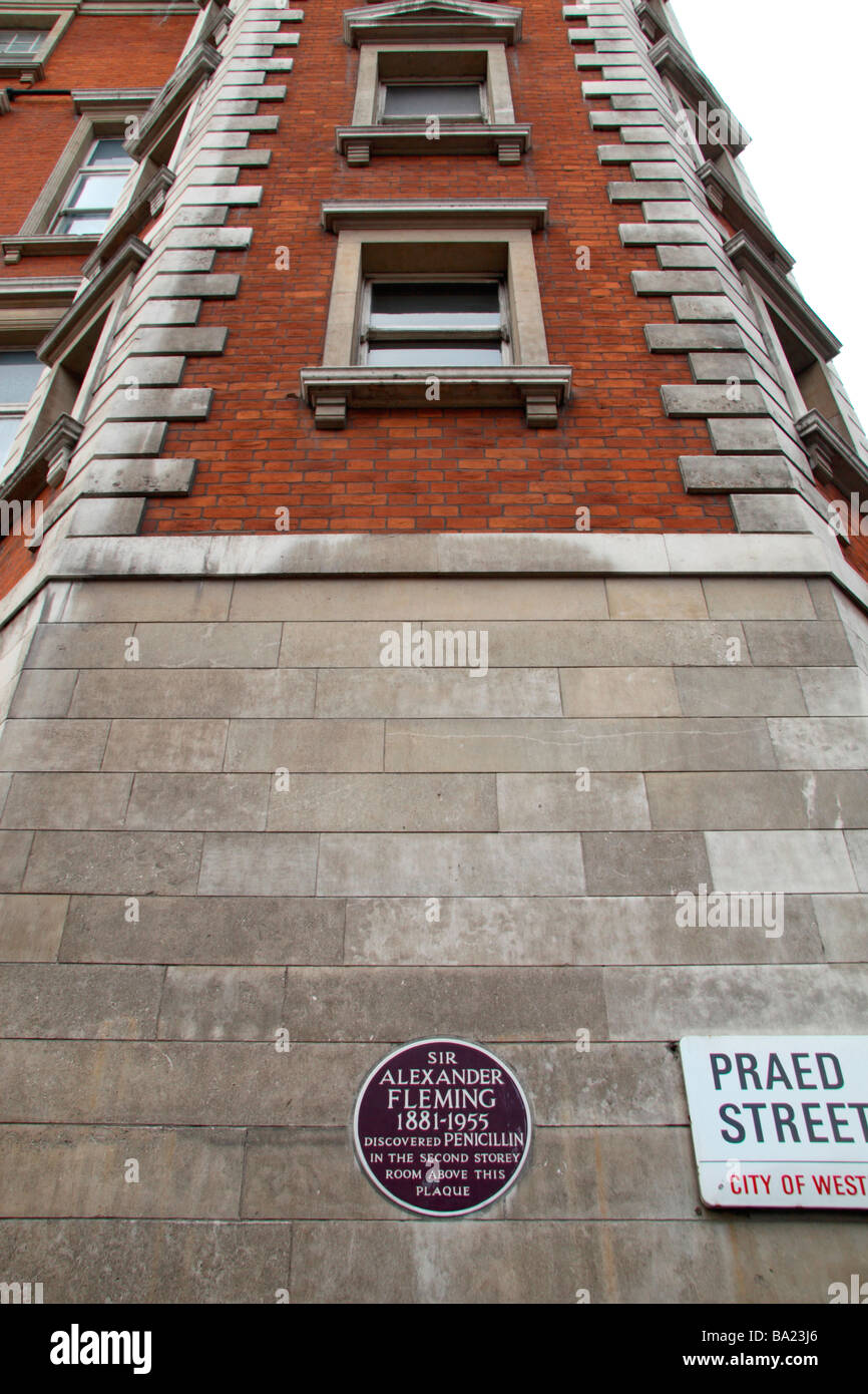 A maroon memorial plaque below the 2nd floor room at St Mary's Hospital ...