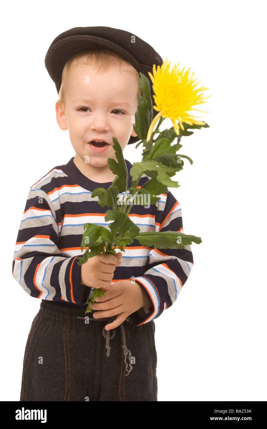 portrait of the small boy in large peaked cap Stock Photo - Alamy