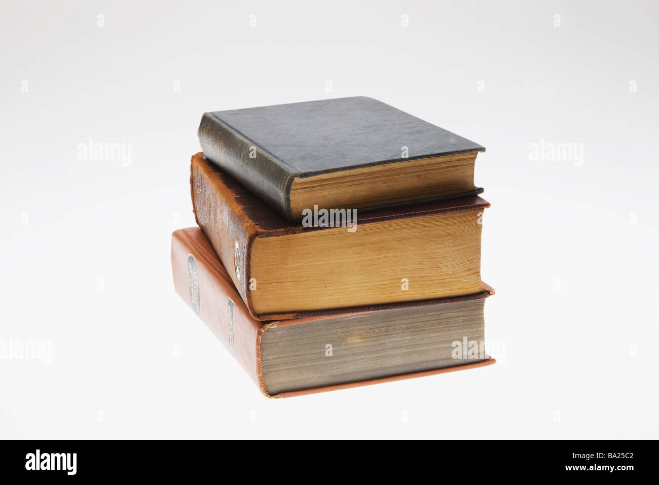 Stack of Second-Hand Books on White Background Stock Photo - Alamy