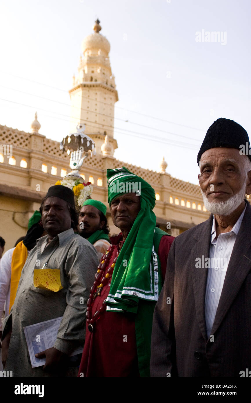 Muslim men by the Mosque at Srirangapatnam near Mysore, India. The ...