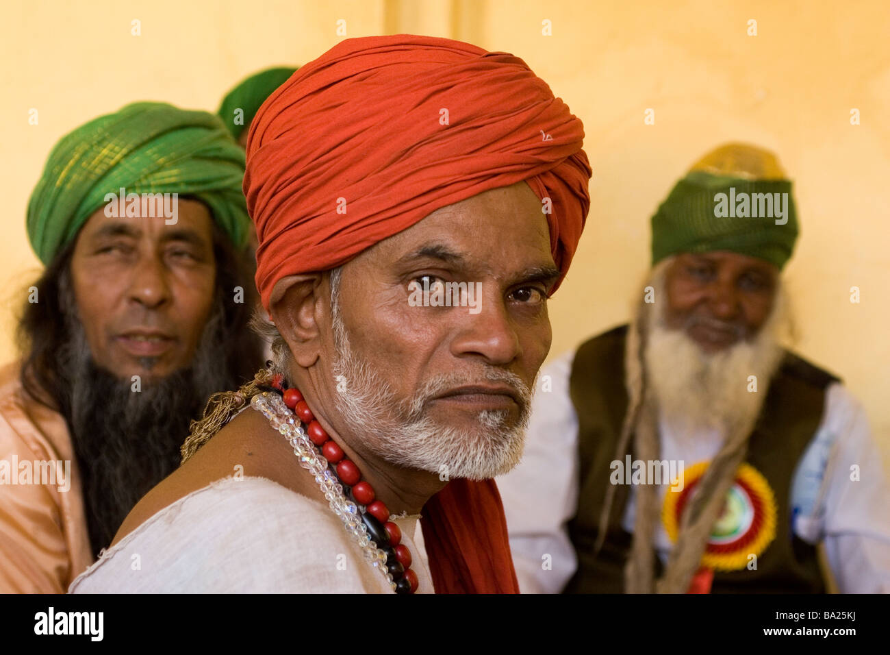 Muslim men in the shade of the Mosque at Srirangapatnam near Mysore ...